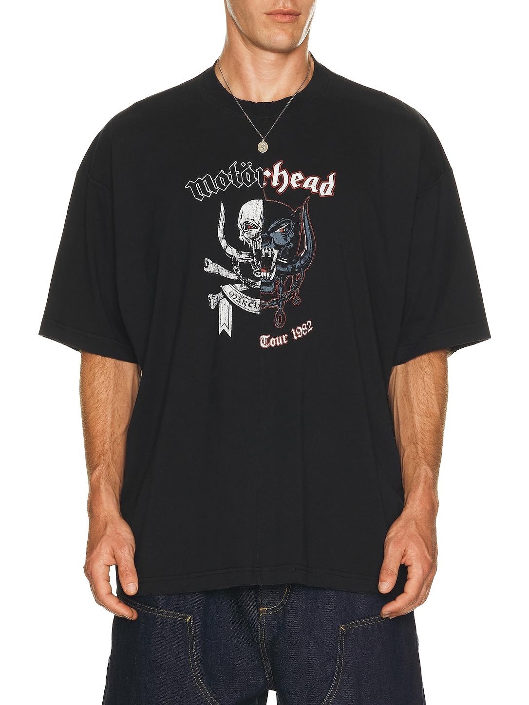 VETEMENTS vetements x motorhead double graphic cut-up t-shirt in black
